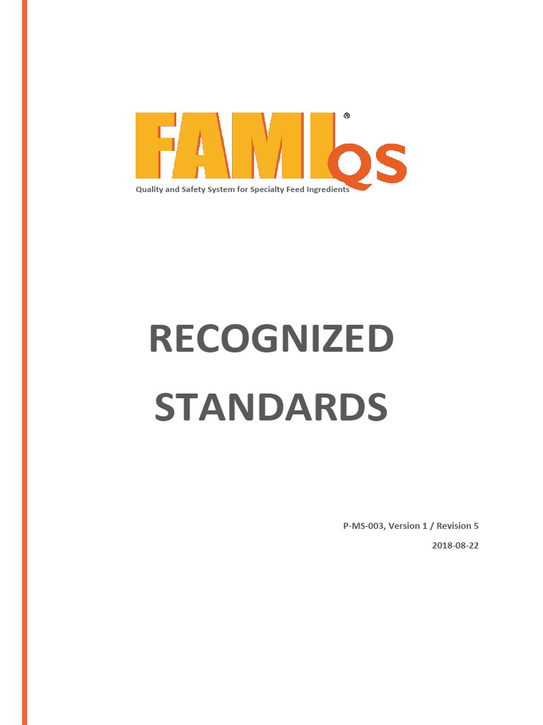 P-MS-003 Recognized Standards V1 Rev5 | PDF | Iso 9000