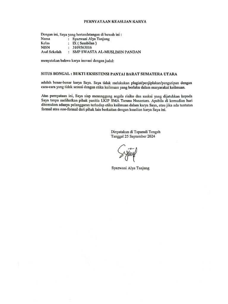 Pernyataan Ke Aslian | PDF