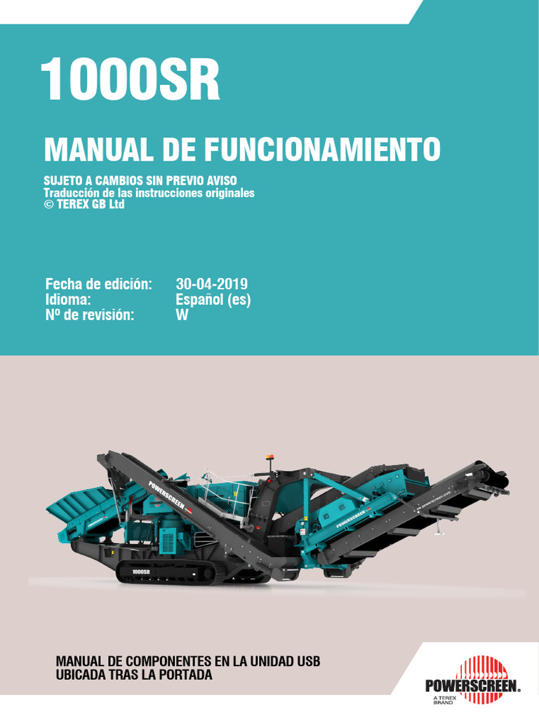 1000SR Operations Manual Rev W (Es) | PDF | Motores | ruido
