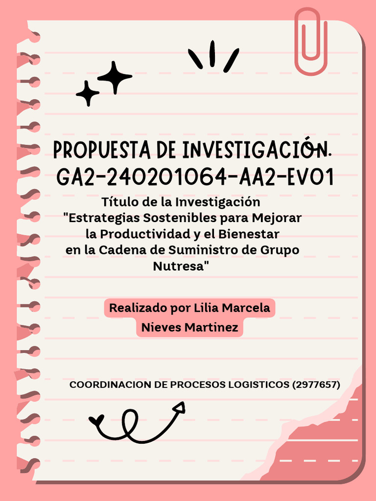 Propuesta de Investigación. GA2 240201064 AA2 EV01 | PDF | Responsabilidad social corporativa ...