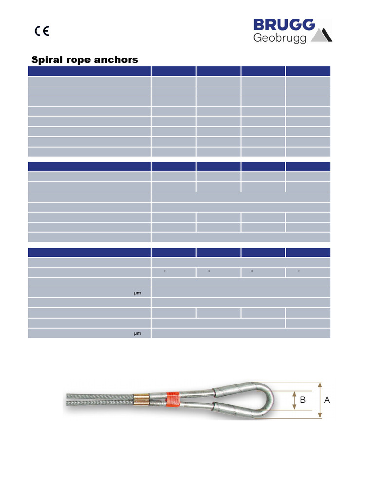 Spiral Rope Anchors Technical Data Sheet | PDF | Rope | Manufactured Goods