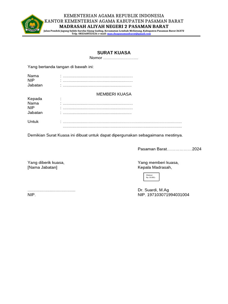 Surat Kuasa | PDF