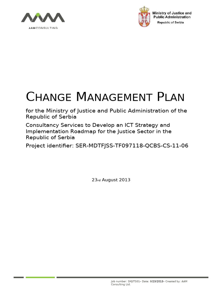 Change Management Plan Template 20 | PDF | Change Management | Methodology