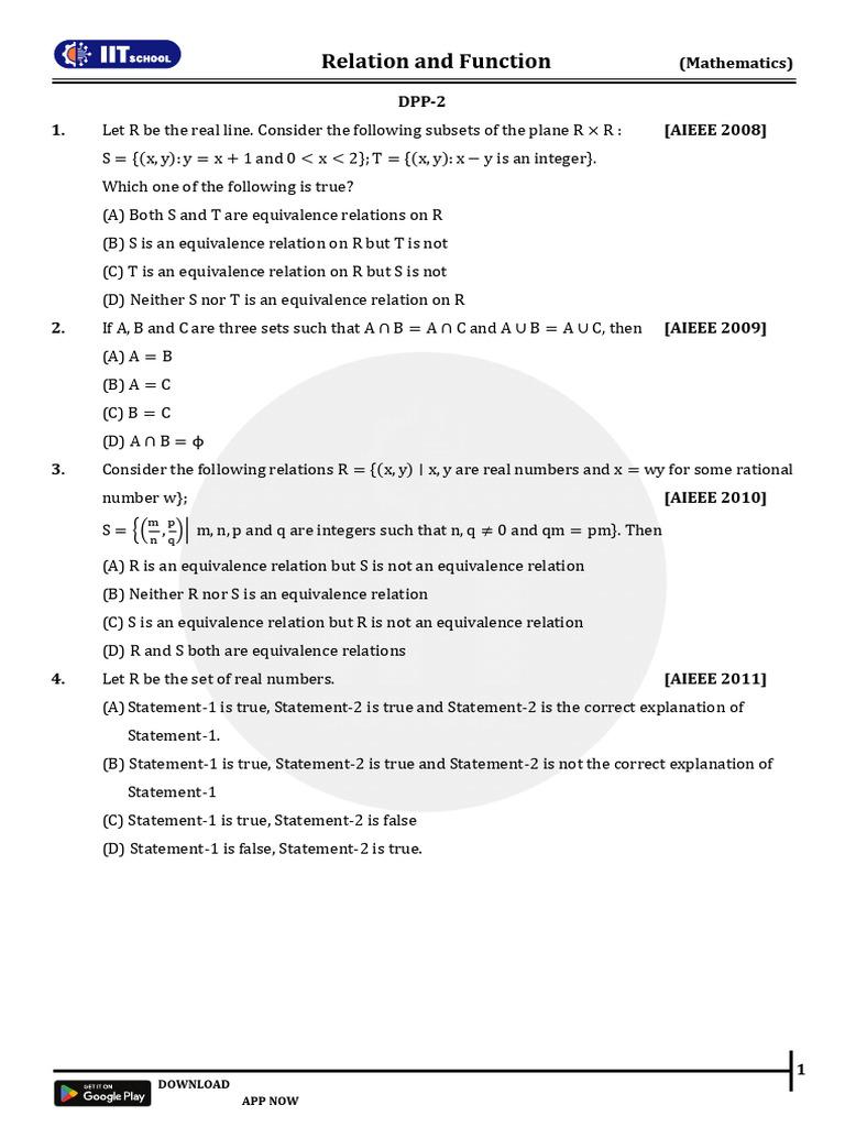 Relation And Function Pdf 1319