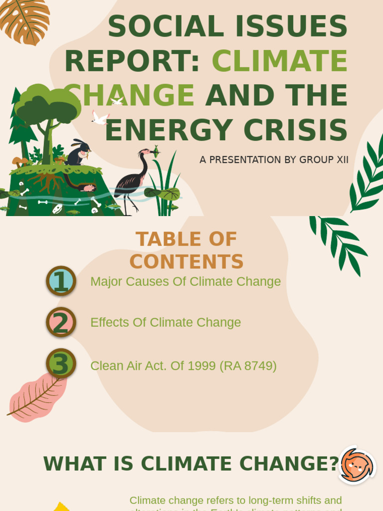 Climate Change and Energy Crisis Report | PDF | Greenhouse Gas ...