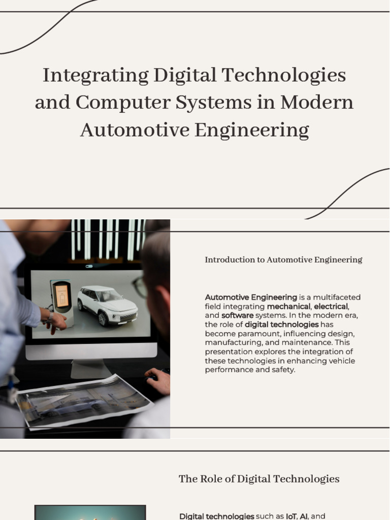 Slidesgo Integrating Digital Technologies and Computer Systems in Modern Automotive Engineering ...