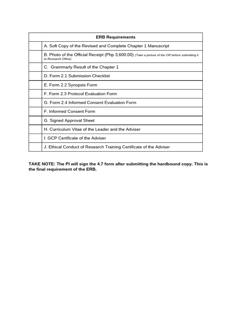 ERB Submission Requirements Guide | PDF