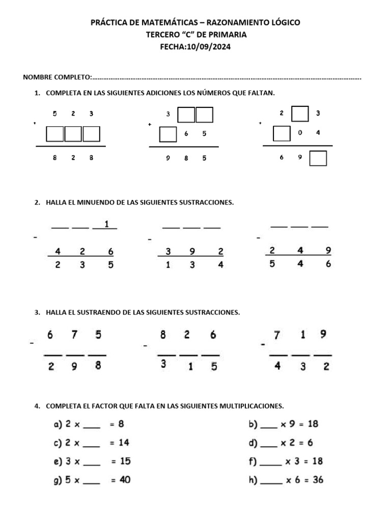 Práctica de Matemáticas | PDF