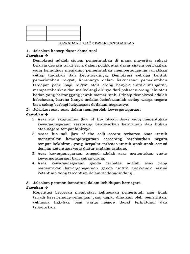 Jawaban UAS - KWN An. INDRIATI | PDF