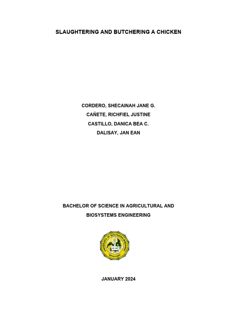 Chicken Slaughtering and Butchering Guide | PDF | Meat | Waste Management