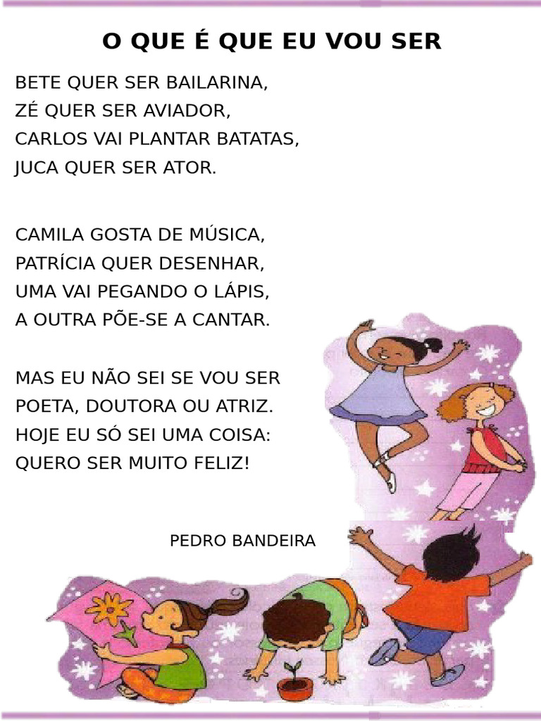 Texto o Que É Que Eu Vou Ser | PDF