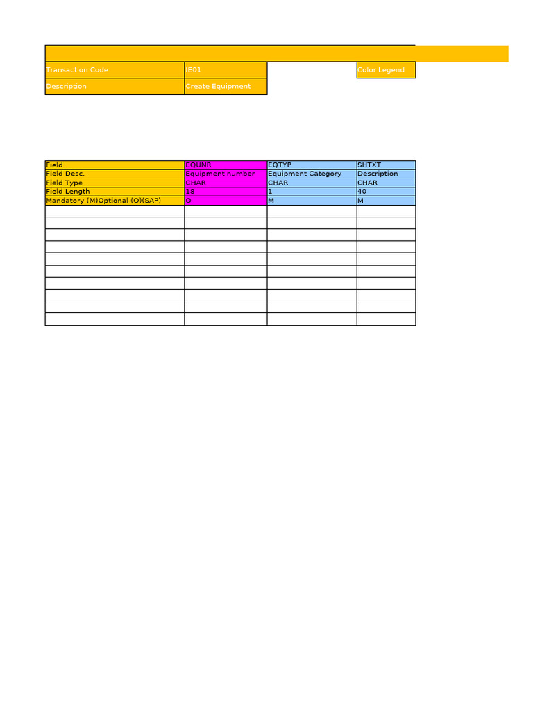 Equipment Master Record Template | PDF | Computing