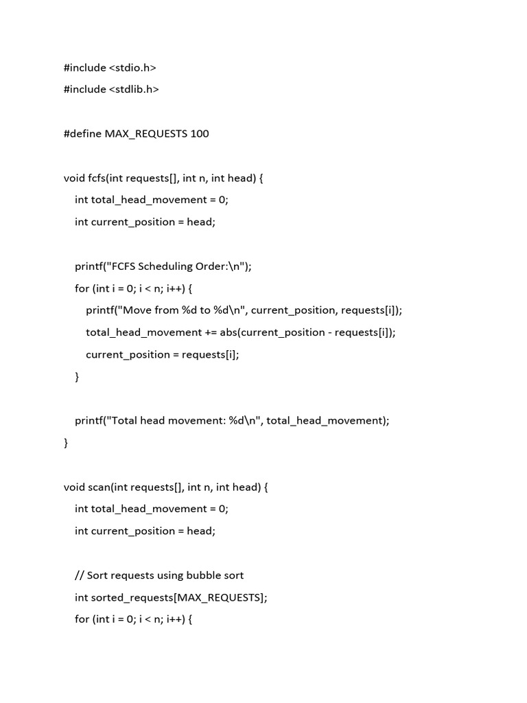 Disk Scheduling algo-FCFS and SCAN | PDF | Computer Programming | Computing