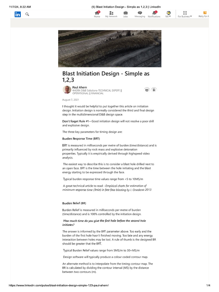 Blast Initiation Design - Simple As 1,2,3 - LinkedIn | PDF