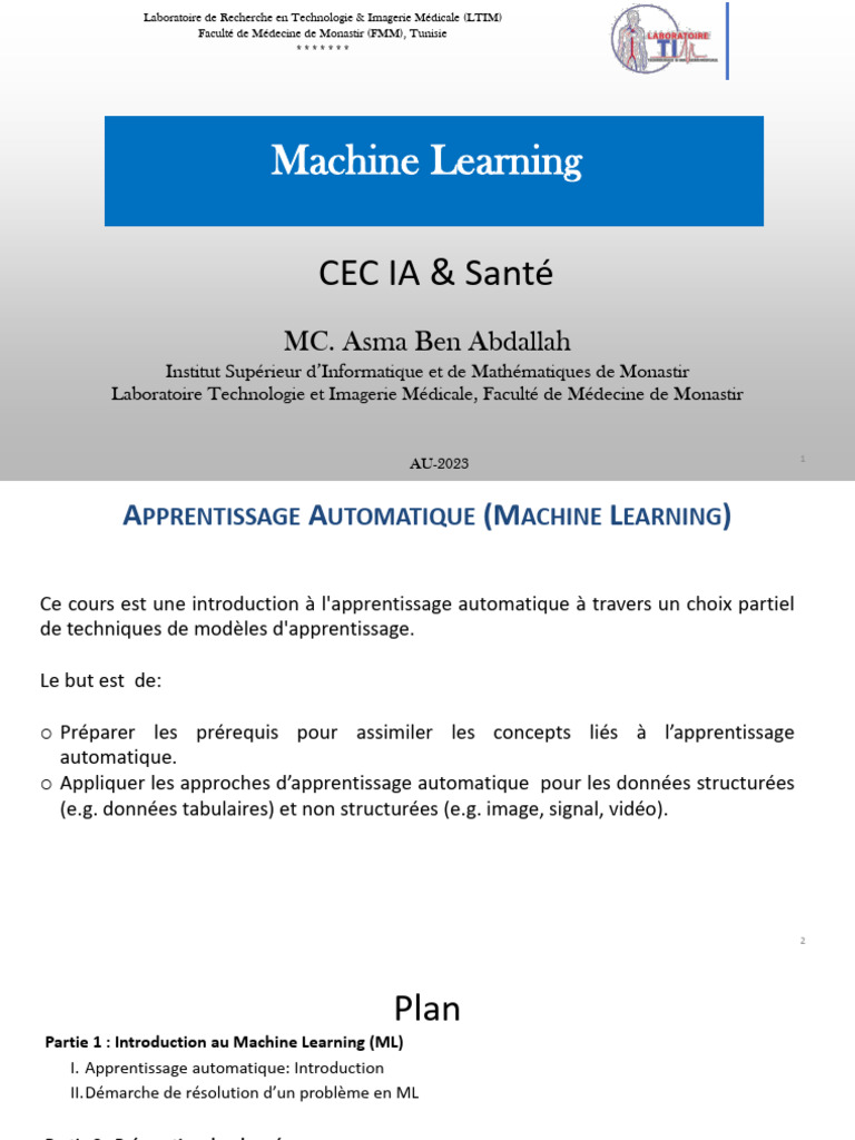 Introduction au Machine Learning en Santé | PDF | Apprentissage ...