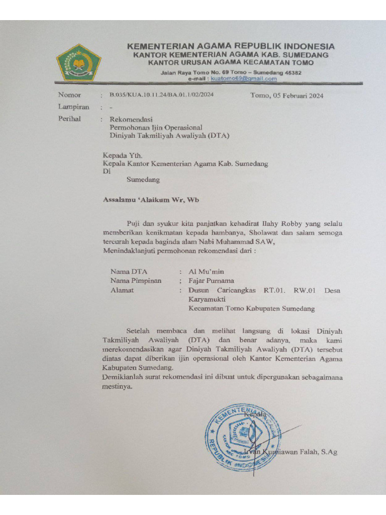 Rekomendasi KUA - Al Mu'min | PDF