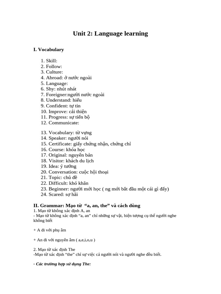 Unit 2-Language Learning | PDF