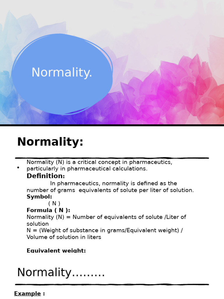 Normality - Presentation | PDF