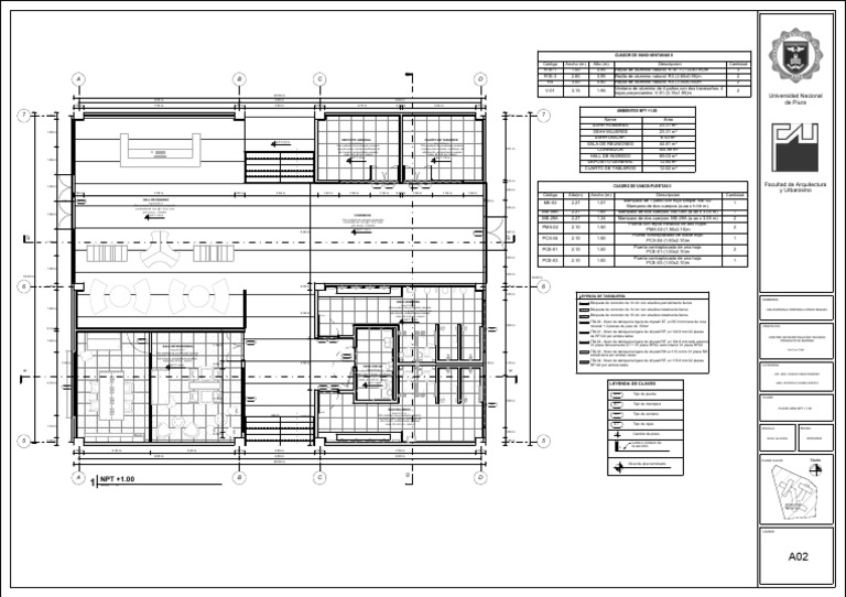Plano-PLANO ARQ NPT +1.00 | PDF | Ingeniería estructural | Materiales ...