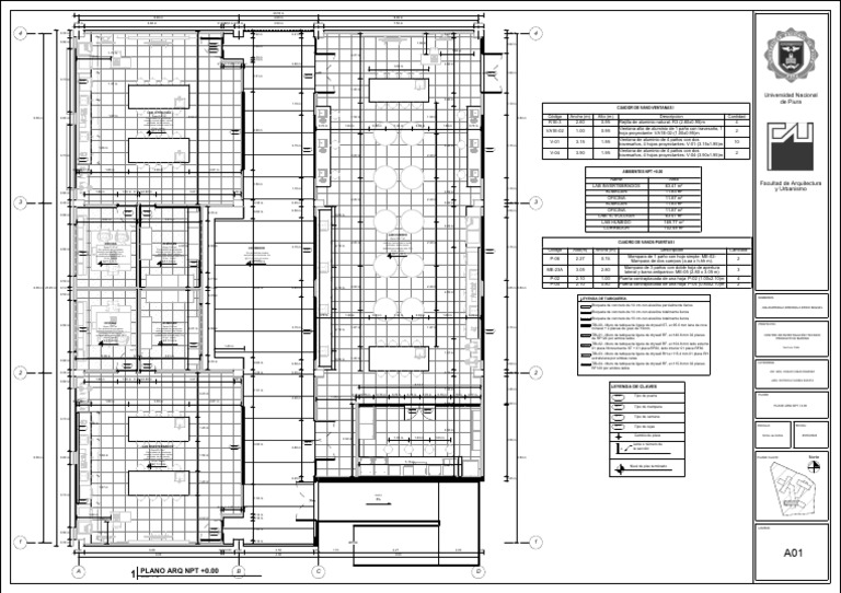 Plano-PLANO ARQ NPT +0.00 | PDF | Materiales | Ingeniería de Edificación