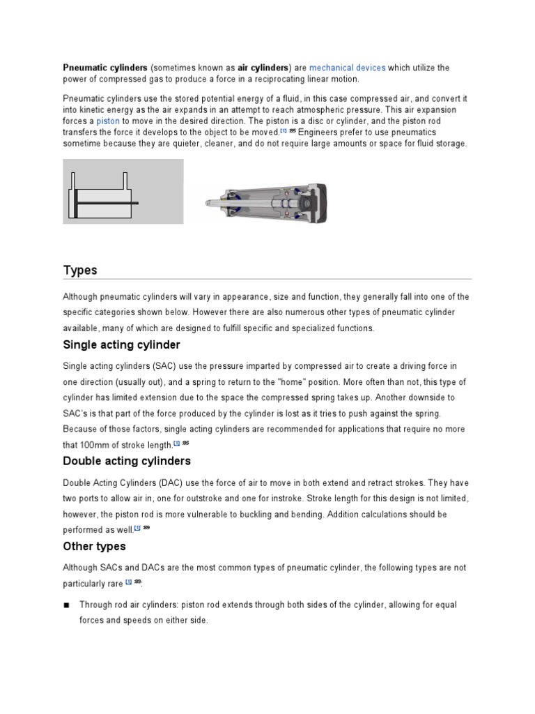 Pneumatic Cylinders | PDF | Mechanical Engineering | Machines