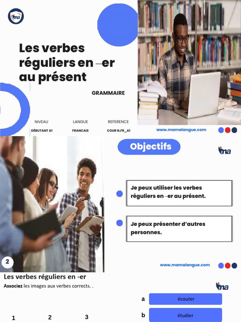 Verbes réguliers en -er au présent | PDF | Verbe | Linguistique