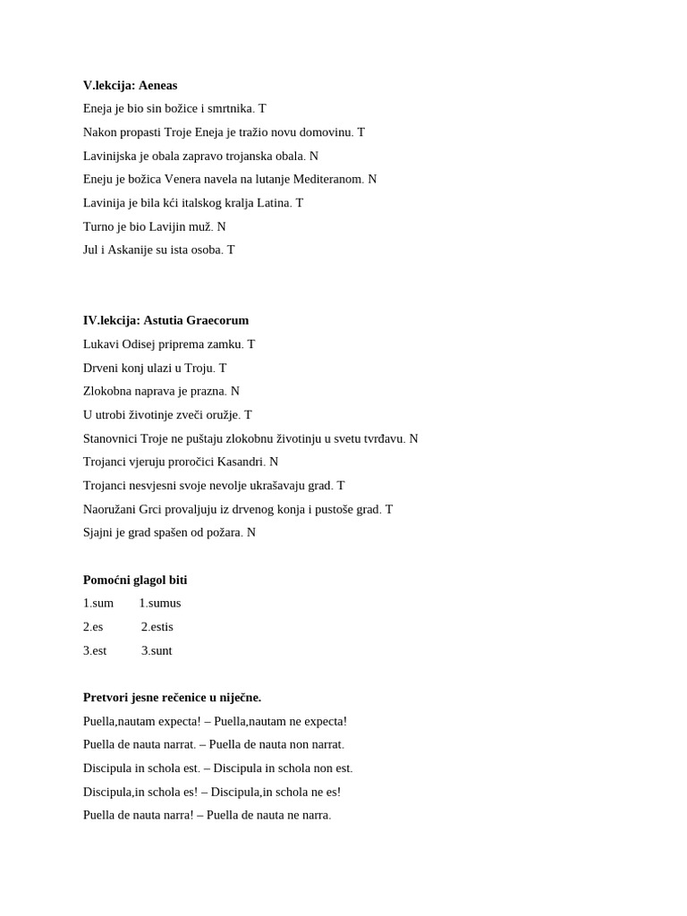 V.lekcija: Aeneas | PDF