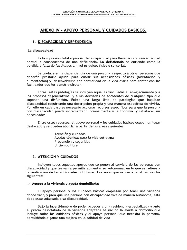 A4. Apoyo Personal y Cuidados Basicos | PDF | Invalidez