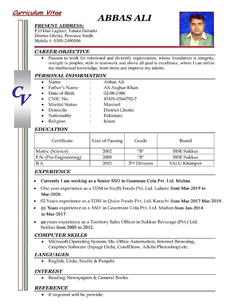 Abbas Ali CV | PDF