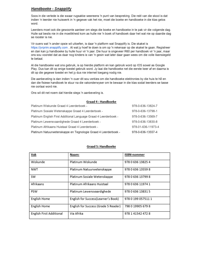Handboeke | PDF