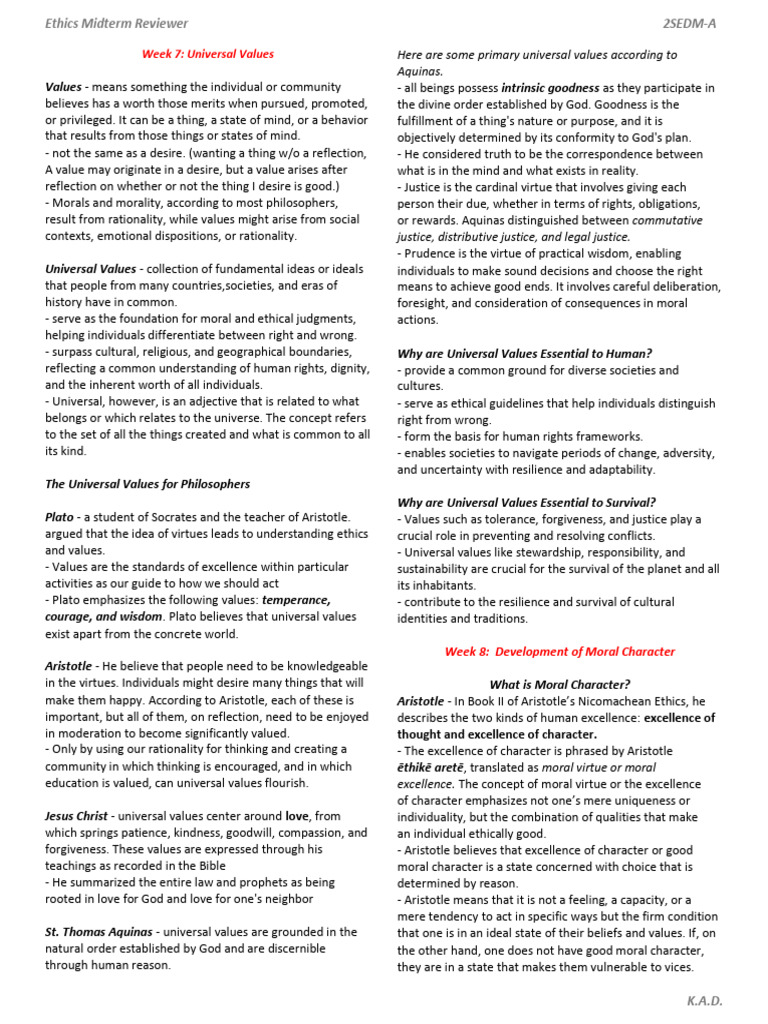 Universal Values and Moral Character Guide | PDF | Morality | Crime & Violence