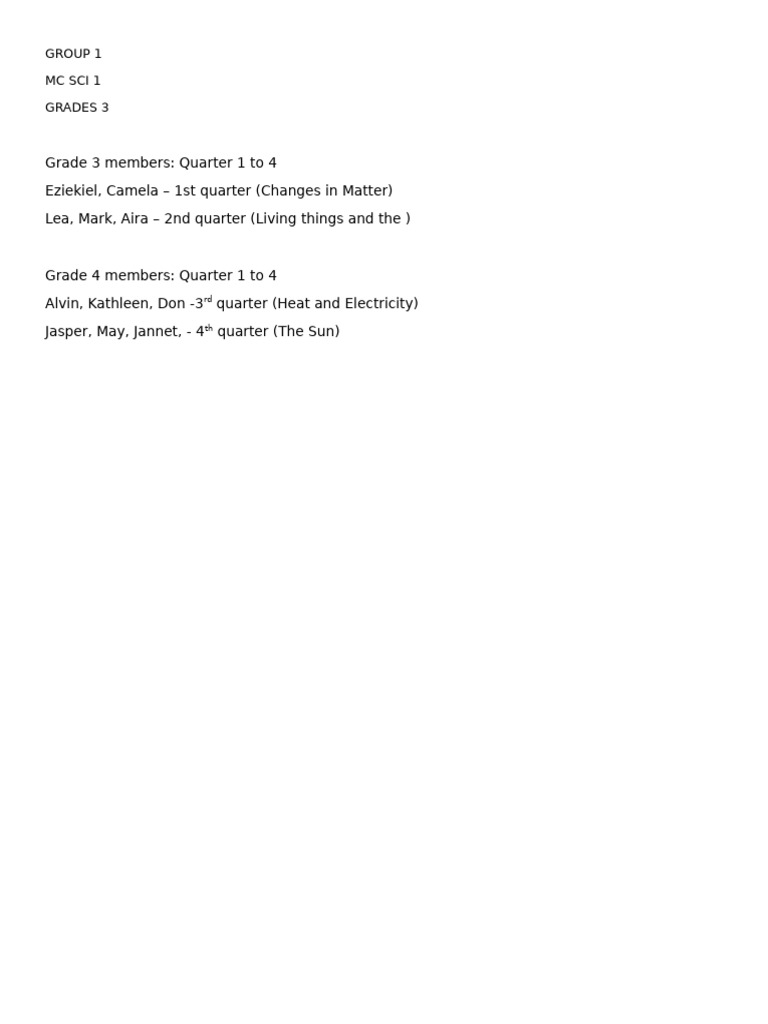 Group 1 | PDF | Science & Mathematics Group 1 | PDF | Science & Mathematics