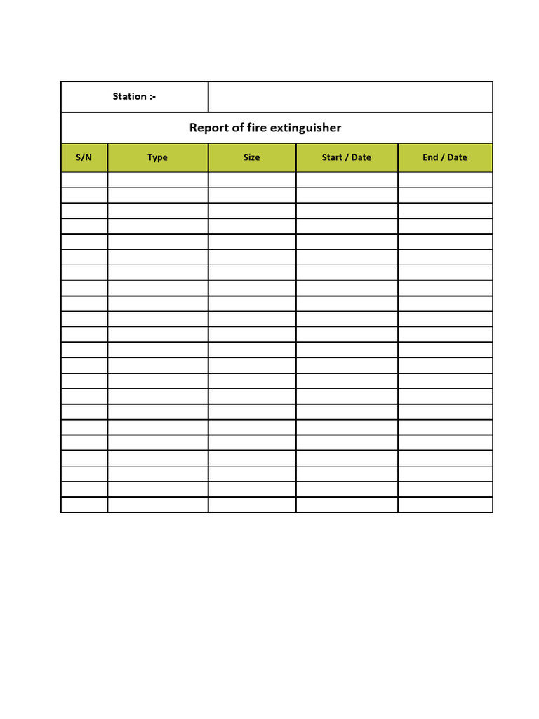 Report of Fire Extinguisher ? | PDF