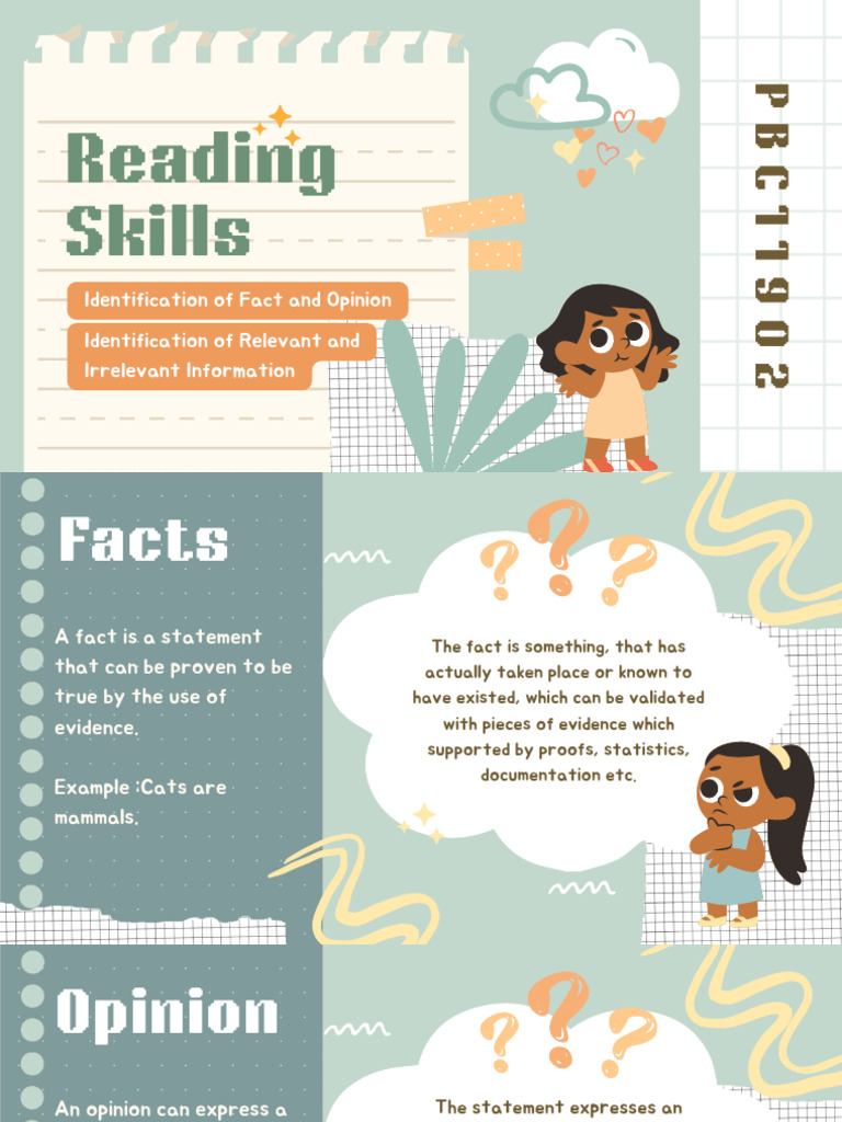 Week 2 Reading Skills - Fact and Opinion | PDF | Bias | Evidence