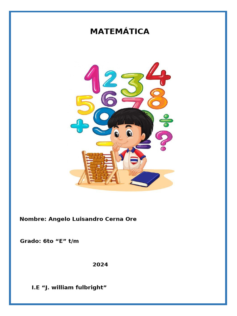 CARATULA MATEMATICA | PDF