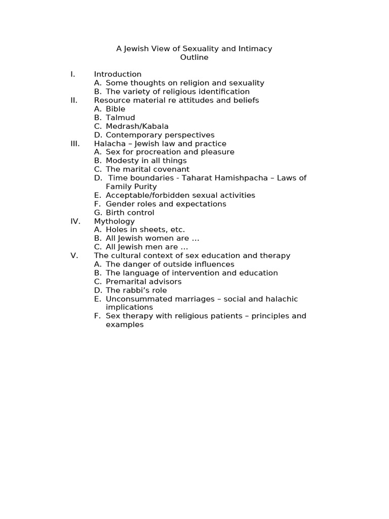 Jewish Sexuality and Intimacy Guide | PDF | Social Science | Religion ...