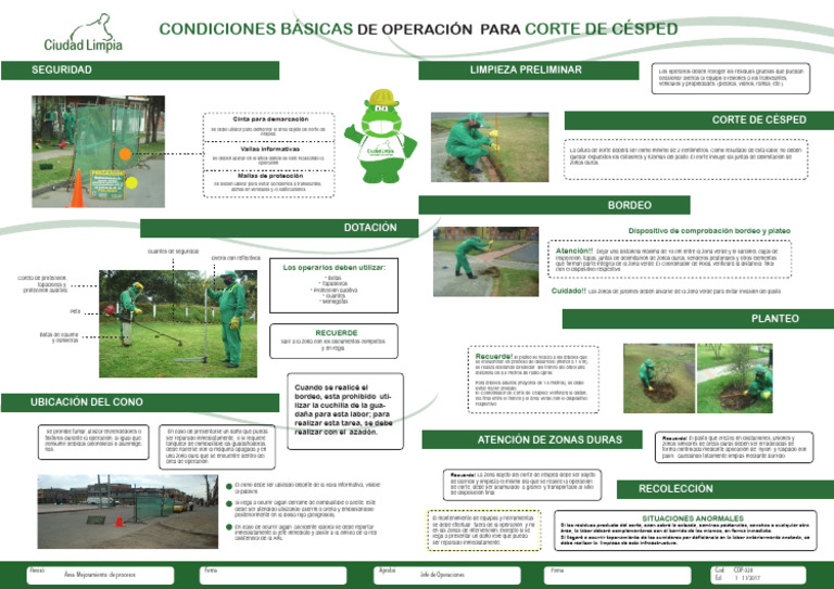 COP-320 Condiciones Bsicas de Operacin Corte de Csped Ed. 1 | PDF