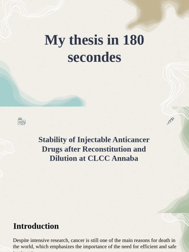 My Thesis in 3 Min | PDF | Chemotherapy | Health Care