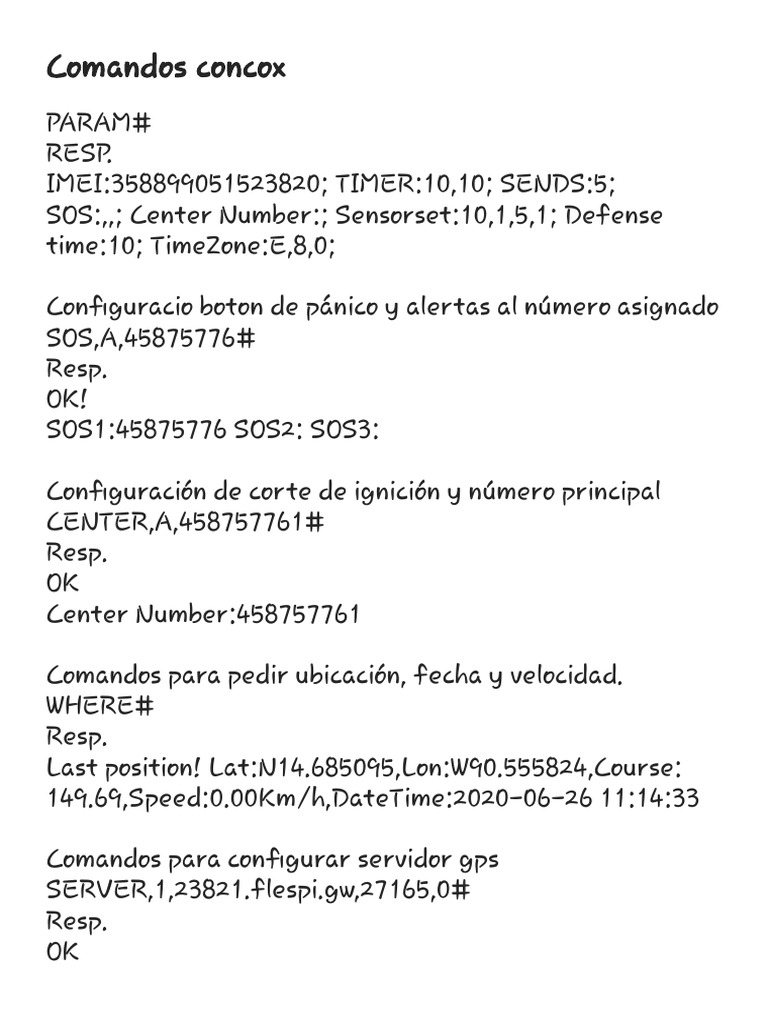 Comandos Concox 2 | PDF