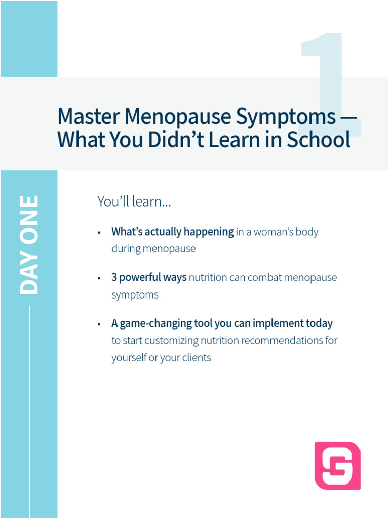 MenopauseNutritionCourse Day1Transcript | PDF | Menopause | Clinical ...