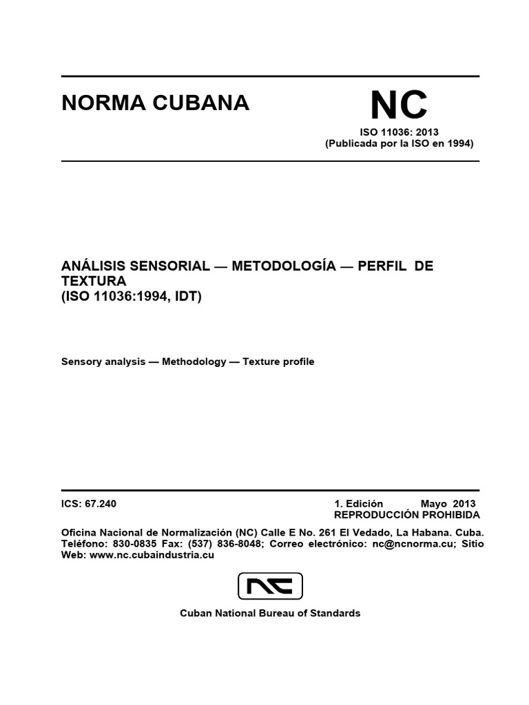NC ISO 11036 A2013 26p Mma | PDF | Boca | Viscosidad