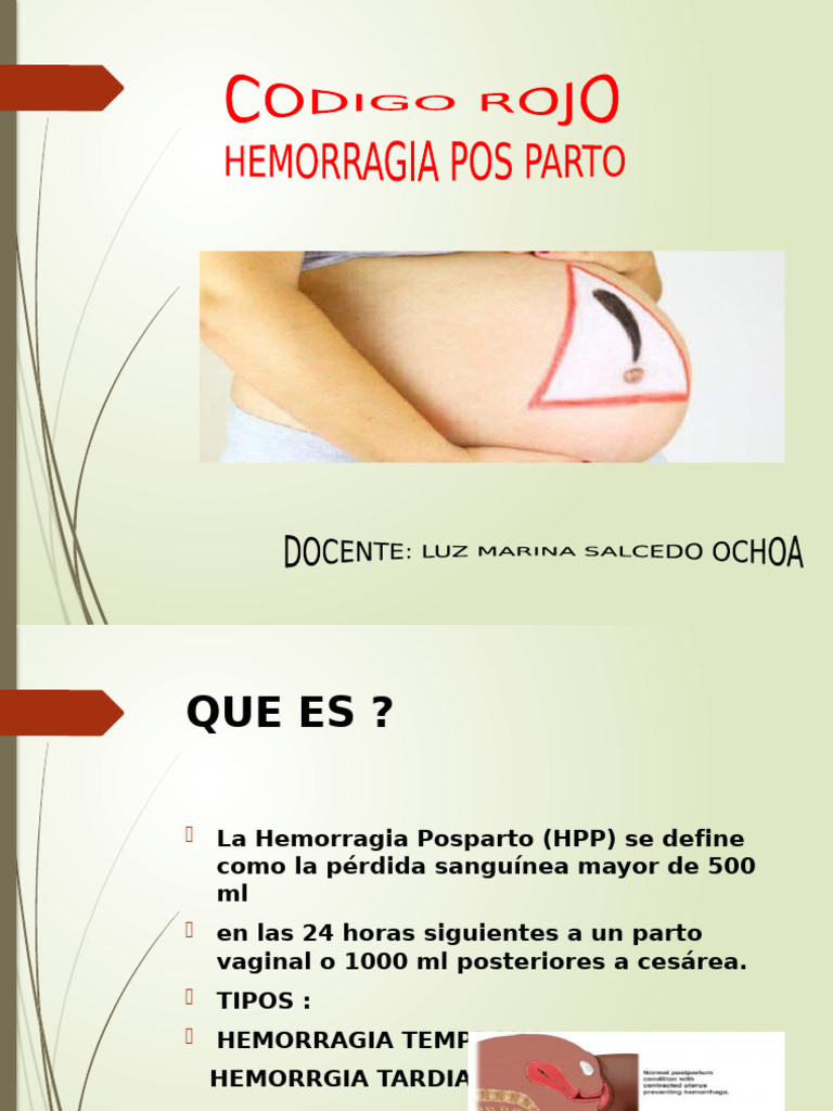 Codigo Rojo Obstetrico Enfermeria (Autoguardado) | PDF | Parto | Especialidades Medicas