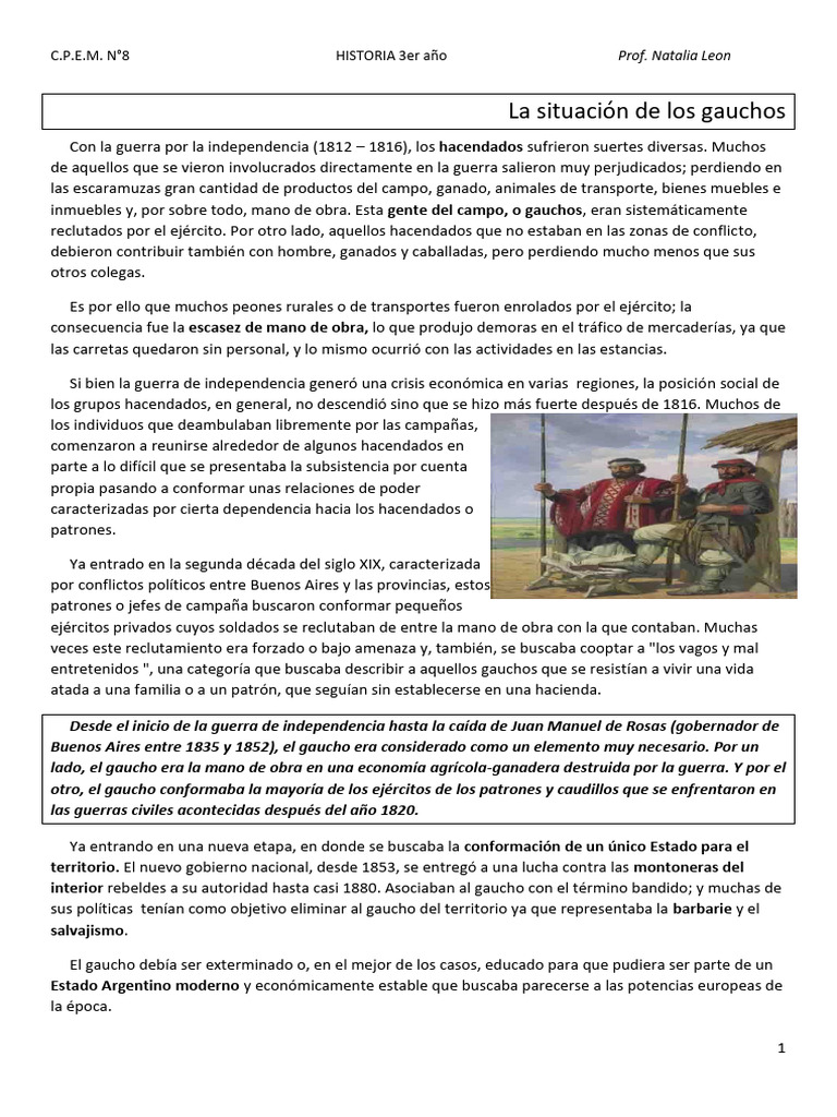 Impacto de la Guerra en los Gauchos | PDF | Argentina | Paraguay