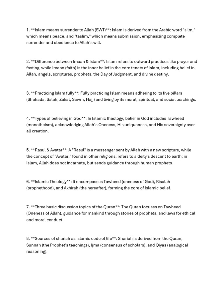 Islamic Concepts | PDF | Prophets And Messengers In Islam | Hadith