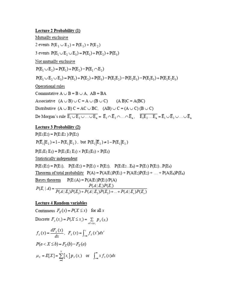 List of Formulas | PDF