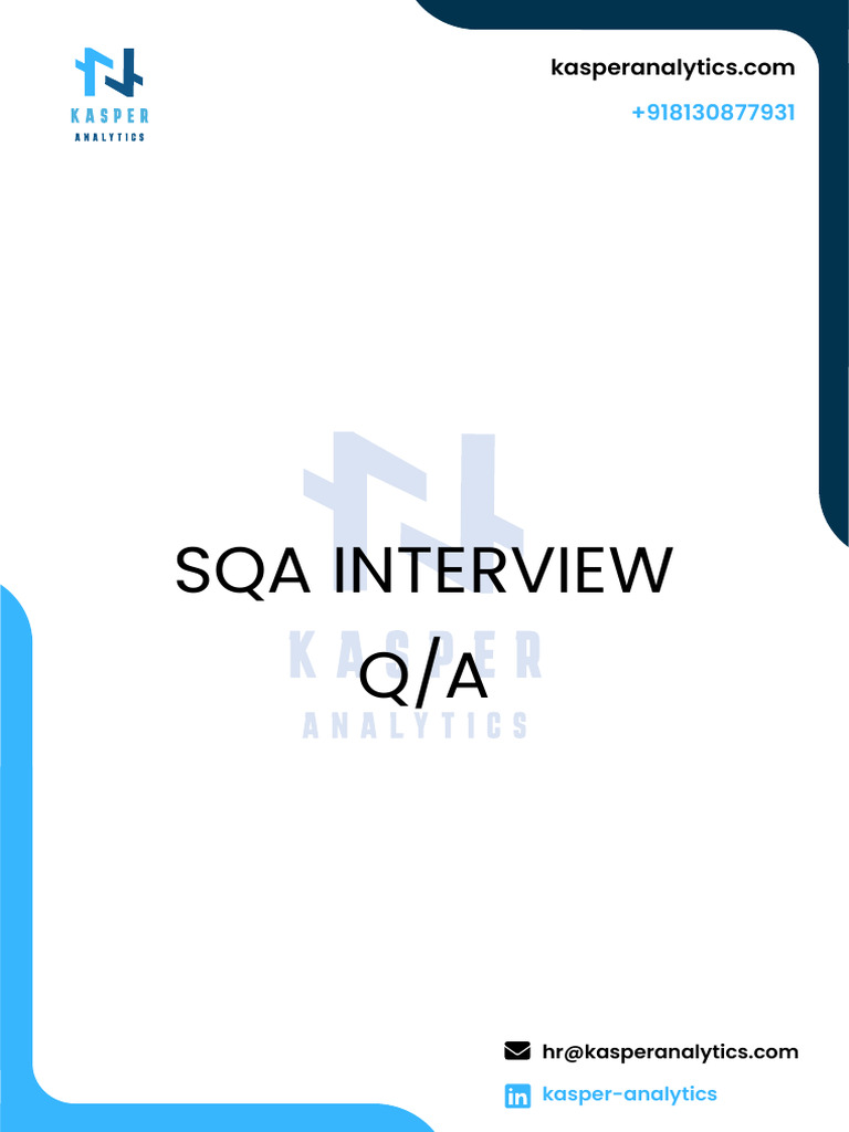 Sqa Interview Questions and Answers | PDF | Software Testing | Software ...