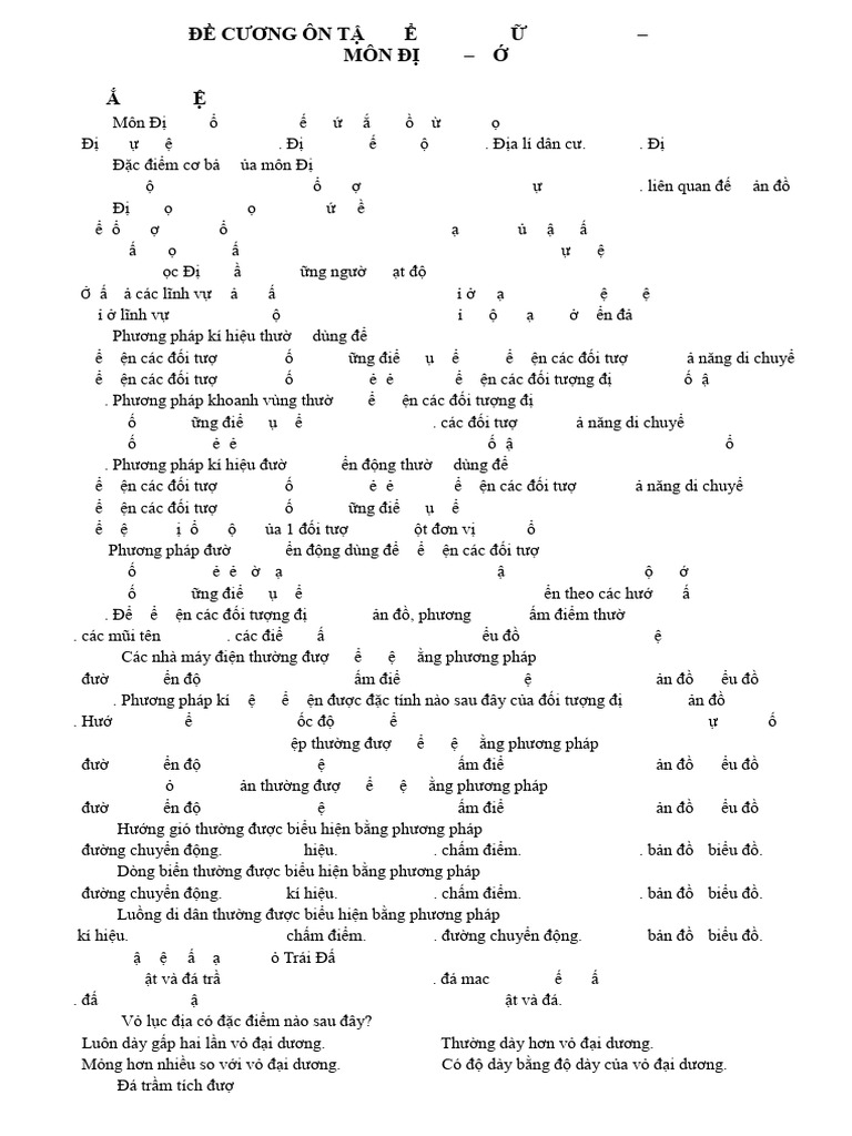 De Cuong On Tap KT Giua Ki I Dia10.23 24 | PDF