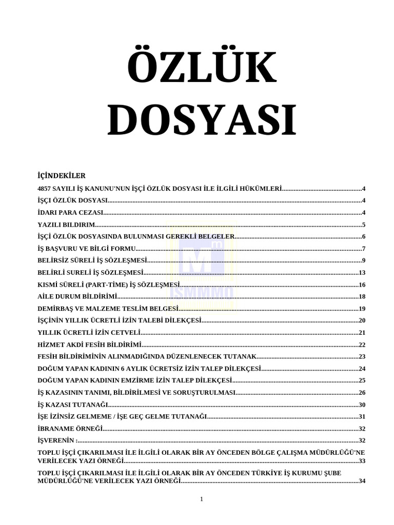 Personel Özlük Dosyas | PDF