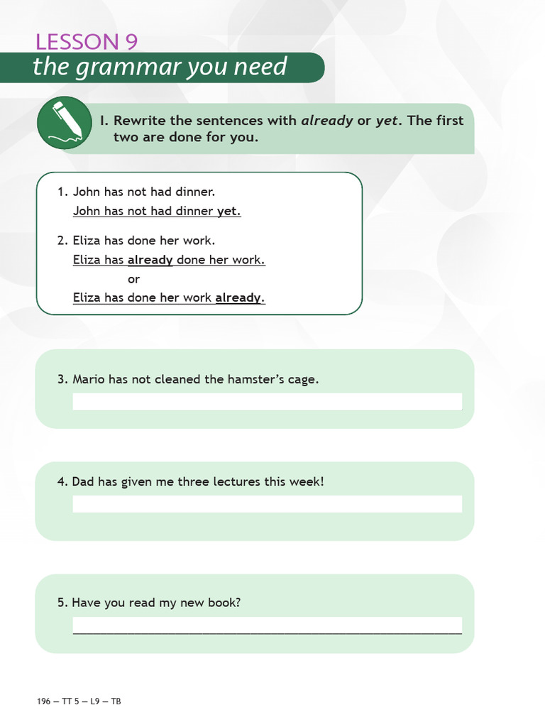 TT5TB L09 PG196 Ex I | PDF | Language Arts & Discipline