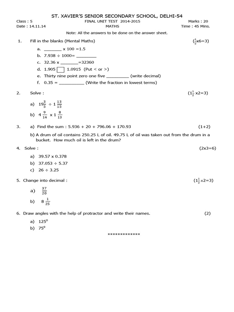 Class 5 Maths | PDF | Teaching Methods & Materials